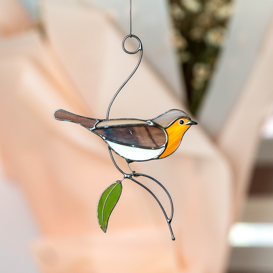 Robin Bird Stained Glass Window Hangings Mothers Day Gift | Etsy