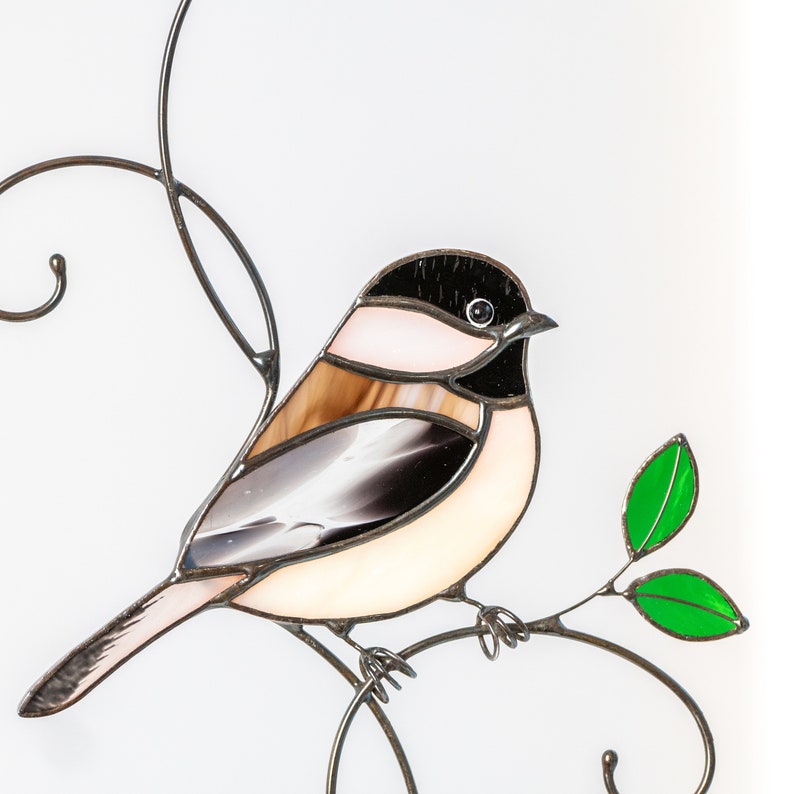 Chickadee Stained Glass Window Hangings Stained Glass Birds - Etsy