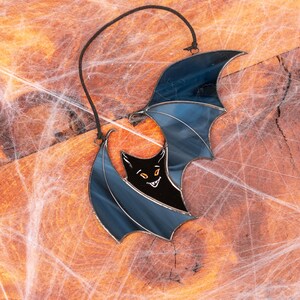Vampire Bat Stained Glass Window Hangings Creepy Decor Halloween ...