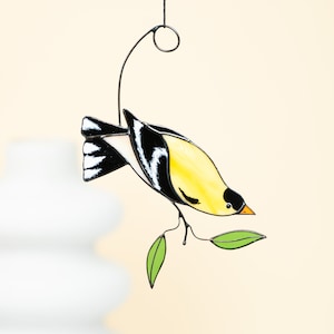 Goldfinch Stained Glass Window Hangings Gifts for Him Christmas Custom ...