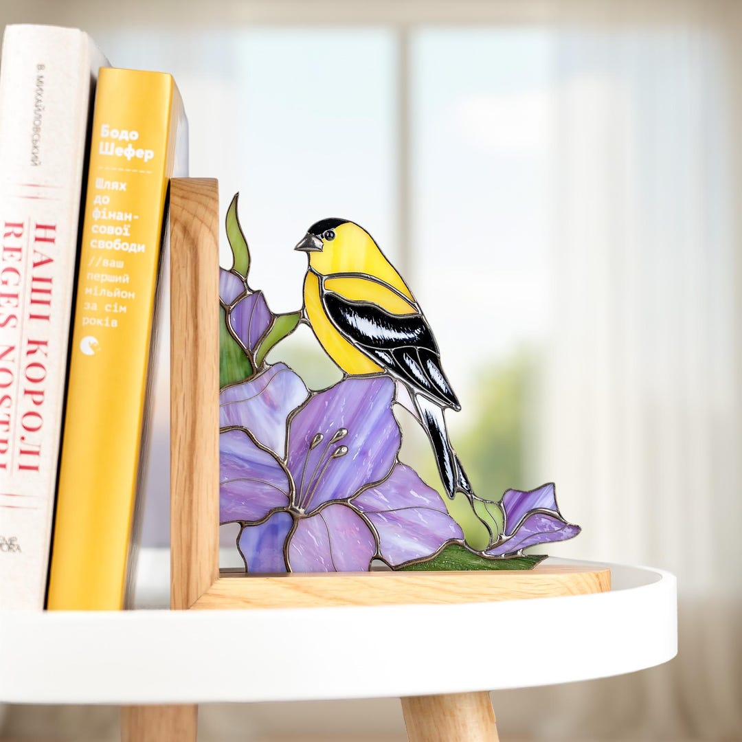 Goldfinch Stained Glass Great Grandma Gift Custom Suncatcher Stained ...