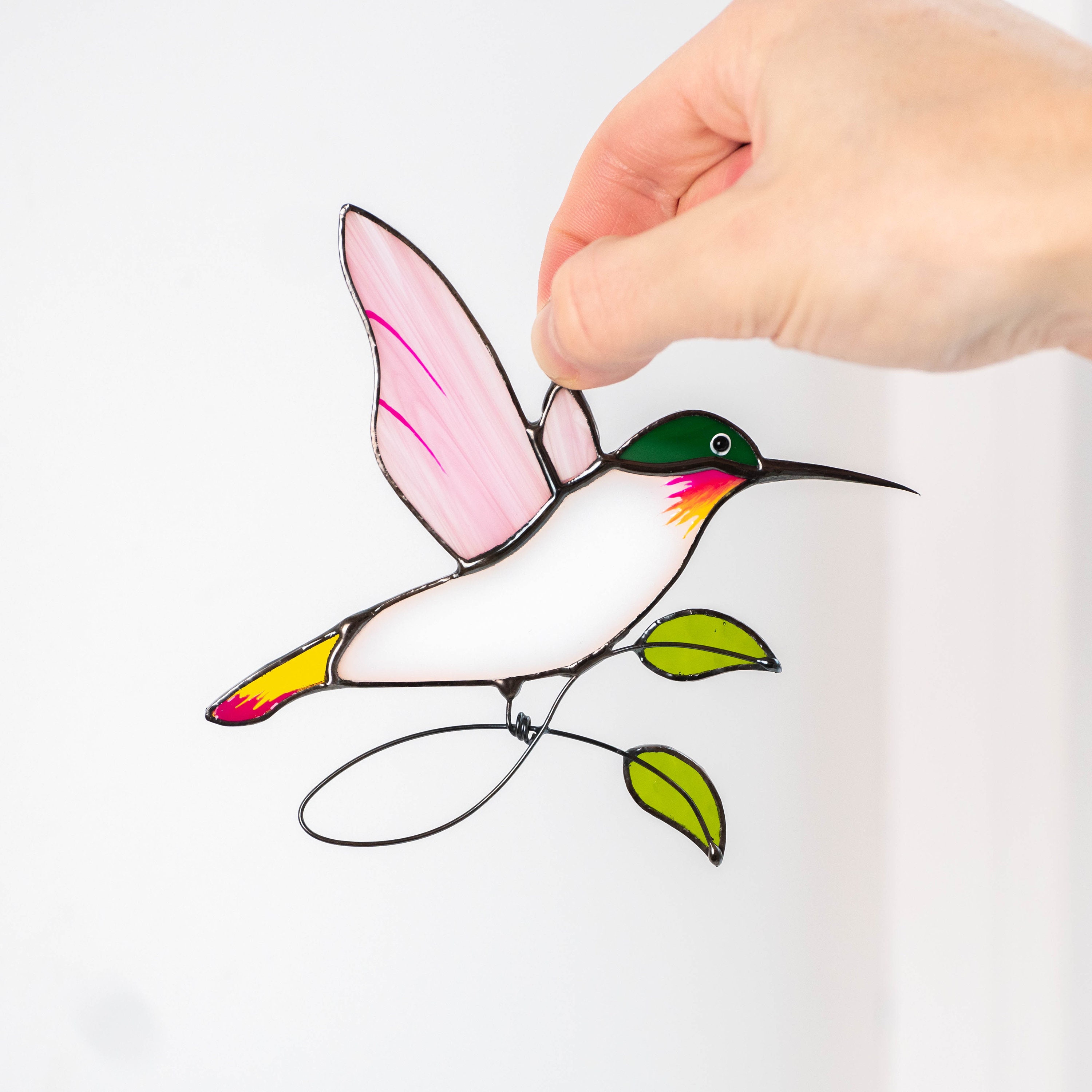 Hummingbird Stained Glass Window Hangings Stained Glass Birds | Etsy