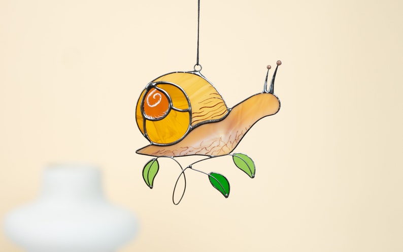 Snail Stained Glass Window Hangings Christmas Gifts Custom - Etsy