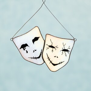 Masquerade Mask Stained Glass Window Hangings Halloween Decor Comedy ...