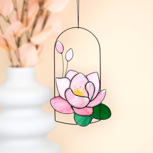 Lotus Stained Glass Window Hangings Christmas Gifts Lotus - Etsy