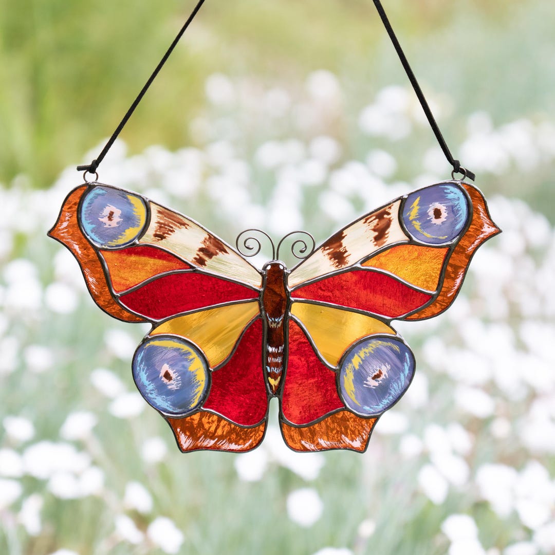 Stained Glass Butterfly Suncatcher Mom Gifts Peacock Decor Butterfly ...