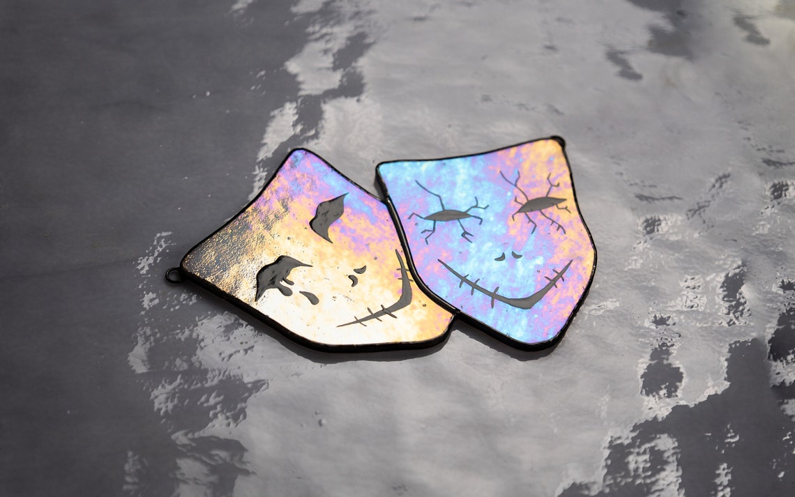 Masquerade Mask Stained Glass Window Hangings Halloween Decor - Etsy