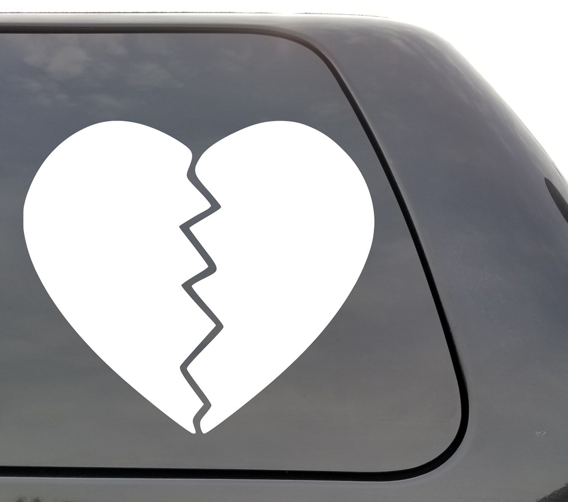 Broken Heart Vinyl Decal | Etsy