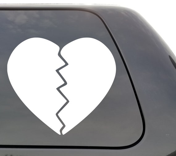 Broken Heart Vinyl Decal | Etsy