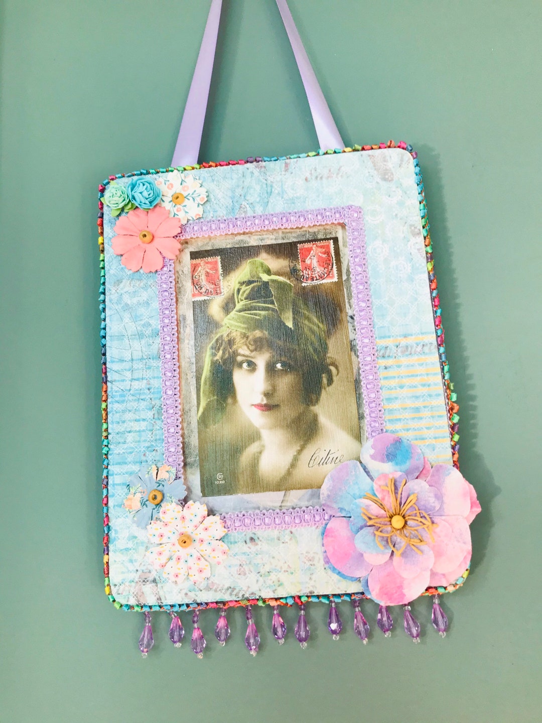 Mixed Media Flapper Wall Hanging - Etsy Singapore