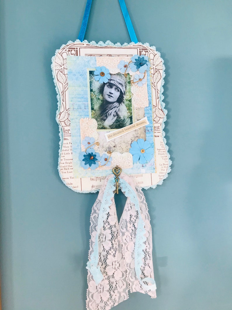 Vintage Style Flapper Wall Hanging She Dreamed Beautiful Dreams - Etsy