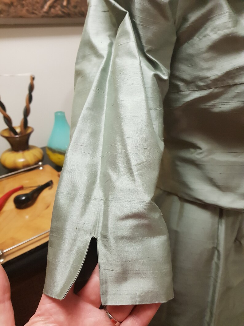 Pale Sage Green Silk Dress Belt Jacket Dressy Wedding Races - Etsy