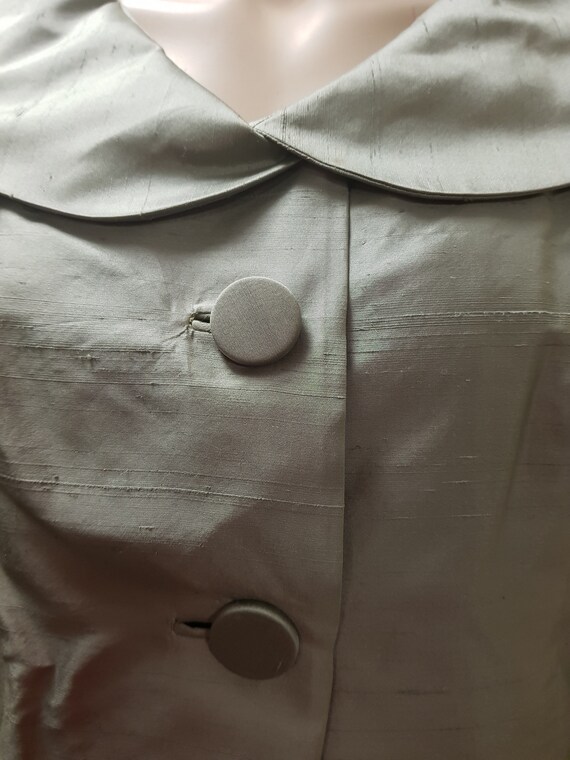 Pale sage green silk dress belt jacket dressy weddin… - Gem