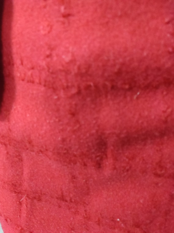 1950s raspberry red soft texture wool suit pencil ski… - Gem