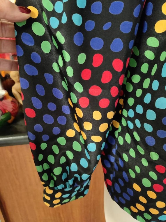 Cote d'Azur spotty blouse long neck tie large 112cm 4… - Gem