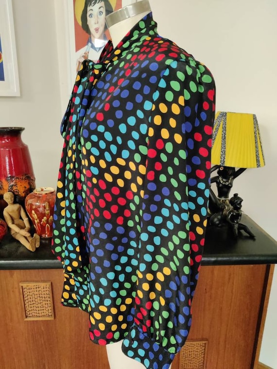 Cote d'Azur spotty blouse long neck tie large 112cm 4… - Gem