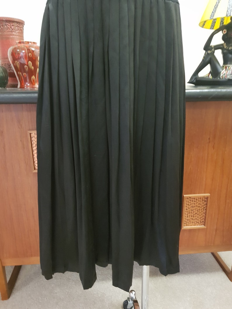 1950s rayon satin trim and pleated skirt section dress side | Etsy