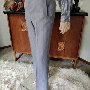 Mens Grey Sires Label 1970s Fitted With Slight Flared Pants Medium ...