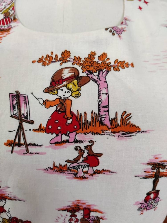 Cute 1970s Holly Hobby print lined cotton fit and fla… - Gem