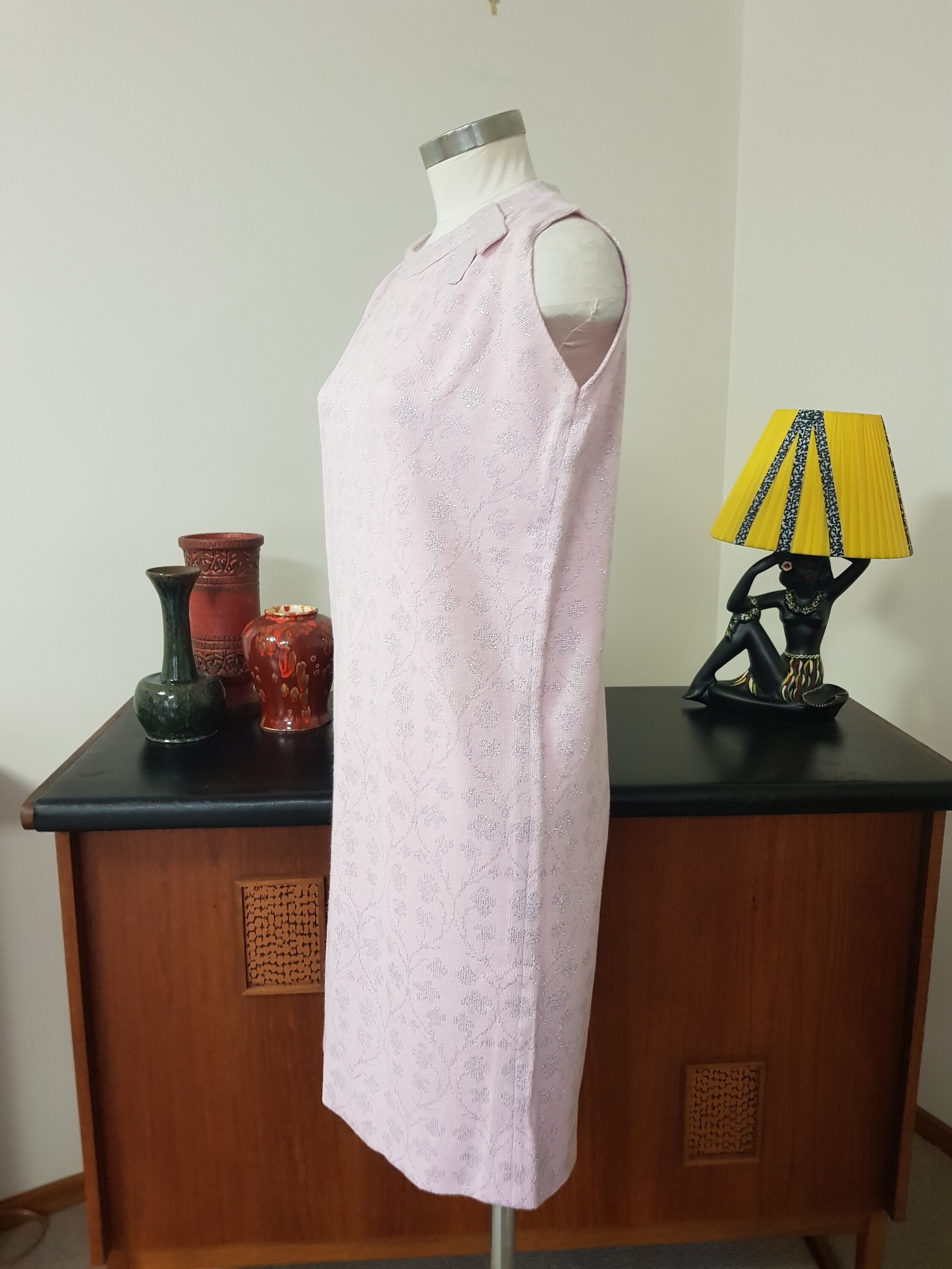 Susan Small Mini Dress Pink Silver Lurex Sweet Knit Small Bust - Etsy