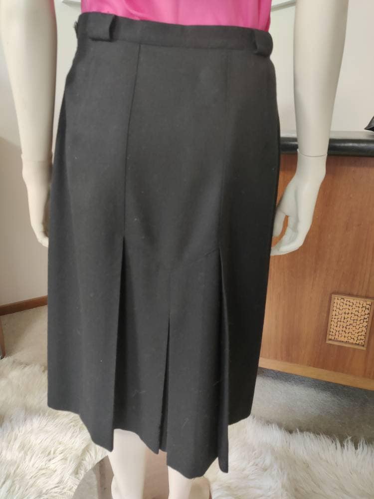 1980s Bardehle Label Vintage Quality Black Wool Straight Below Knee ...