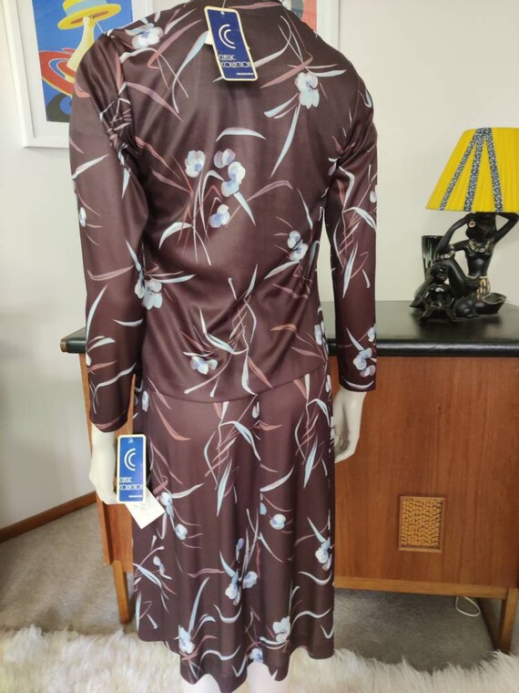 Classic Collections brown floral dress jacket combo n… - Gem
