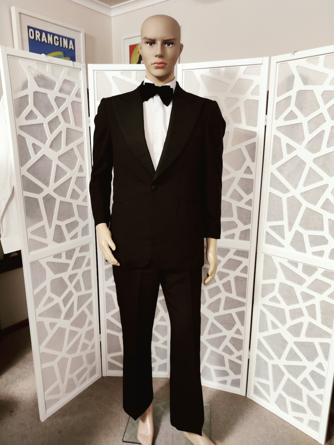 1976 Del Monti Label Tuxedo Formal Dinner Suit Embossed Satin Lapels ...