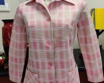 Pink Check Blazer | Etsy