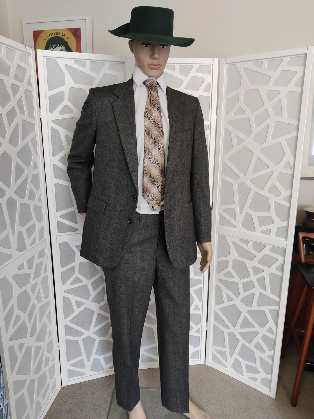 Classic Dark Grey Tweed Del Monti Men's Suit Medium Chest 42inch 106cm ...