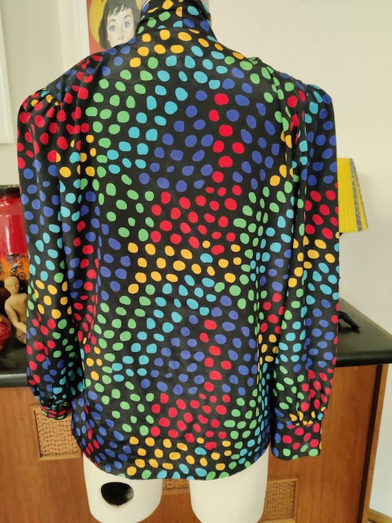 Cote d'Azur spotty blouse long neck tie large 112cm 4… - Gem