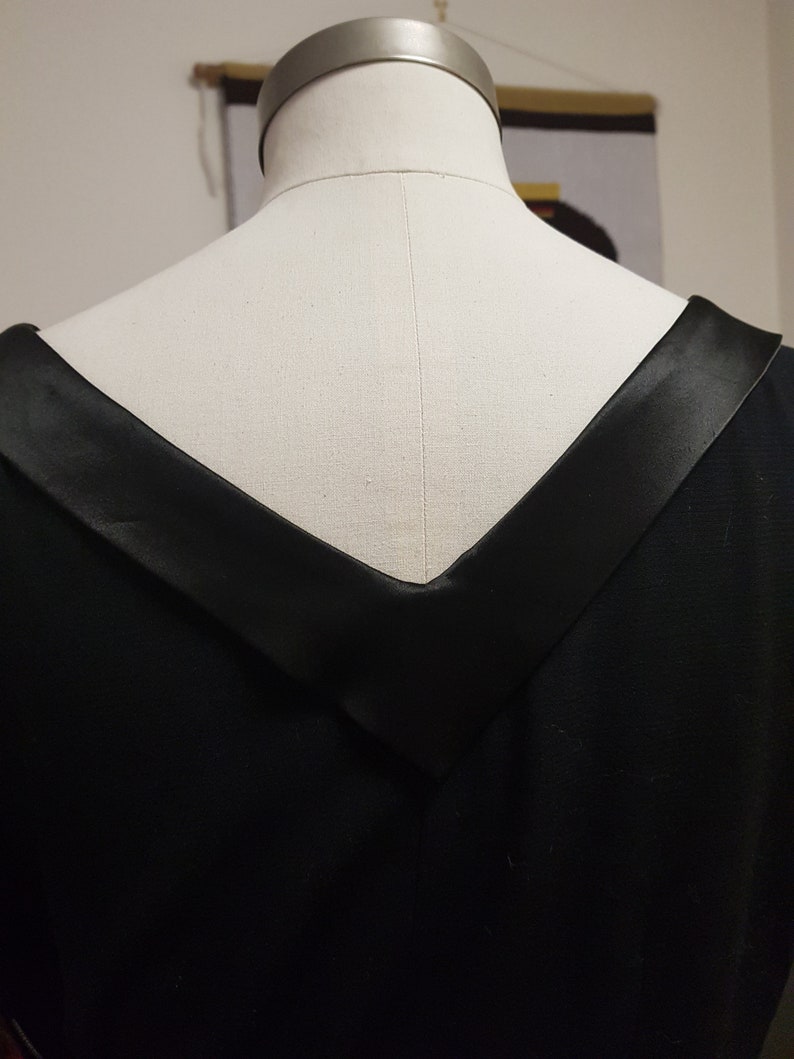 1950s rayon satin trim and pleated skirt section dress side | Etsy