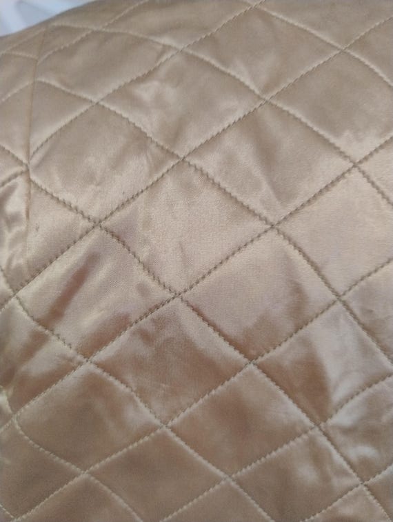 1950s gold quilted satin evening jacket cropped lengt… - Gem