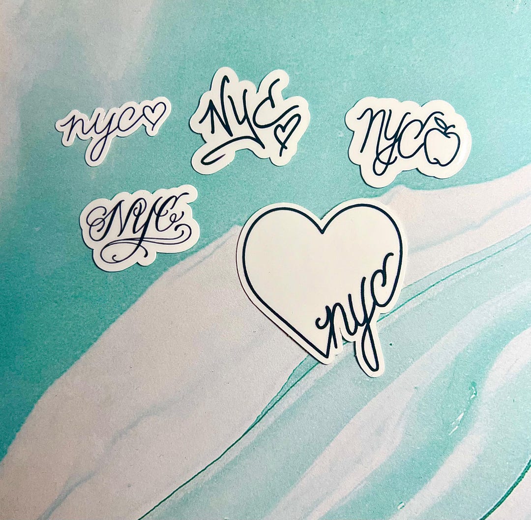 NYC Lettering + Font Sticker - Etsy