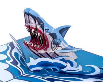 Shark Pop up Card | Etsy