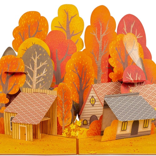 Paper Love Pop up Card Fall Foliage Handmade 3D Popup | Etsy