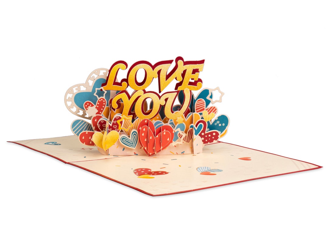 Paper Love 3D Love You Pop up Card, for Love, Birthday, Anniversary ...