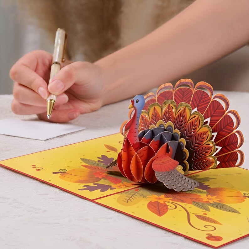 Pape Love Turkey Pop-up Card, Handmade 3D Greeting Card Thanksgiving - Etsy