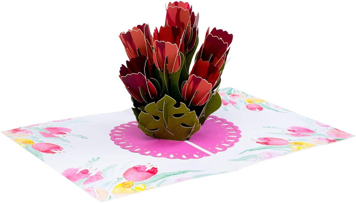 Paper Love Pop-up Tulip Bouquet Pop up Card 3D Popup Greeting | Etsy