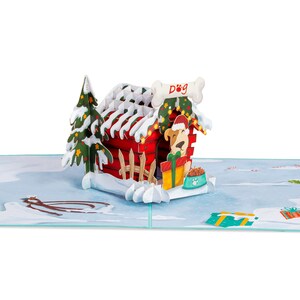 Paper Love Christmas Dog House Pop up Card, 3D Christmas Greeting, Gift ...