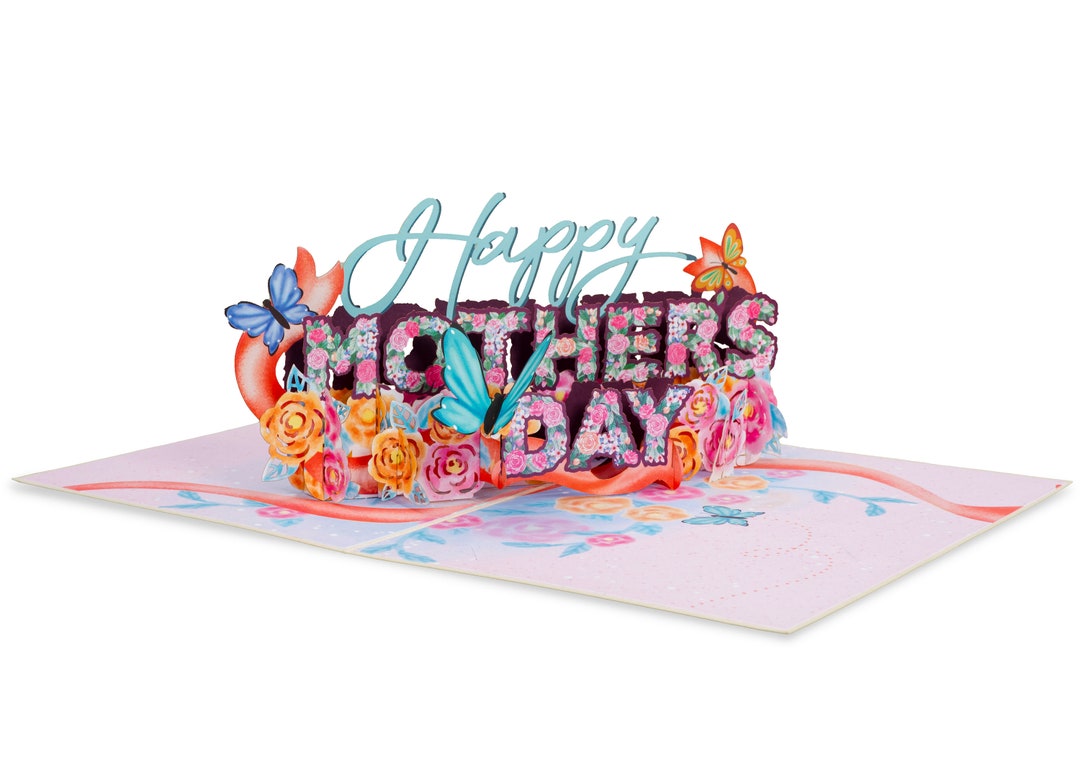 Paper Love Happy Mothers Day Pop-up Card, Handmade 3D Popup Greeting ...