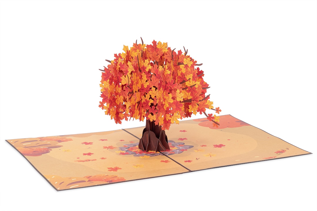 Paper Love Autumn Tree Pop up Card, Fall Tree, Handmade 3D Popup ...