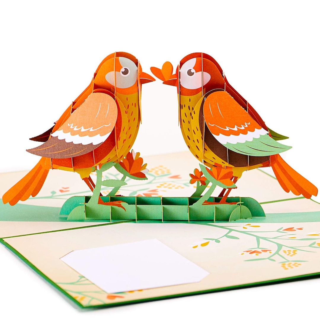 Birds Pop up Card, Love & Anniversary 3D Card - Etsy