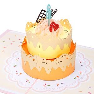 Paper Love Birthday Cake Pop up Card, 3D Popup Greeting Cards, for ...