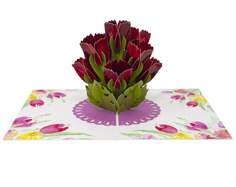 Paper Love Pop-Up Tulip Bouquet Pop Up Card 3D Popup Greeting | Etsy