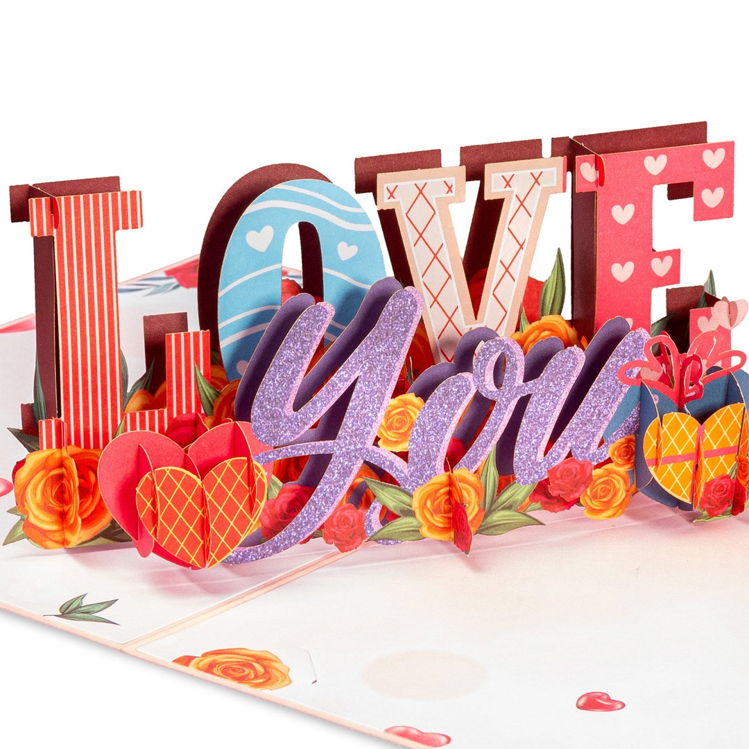 Paper Love Pop up Card I Love You Handmade 3D Popup - Etsy