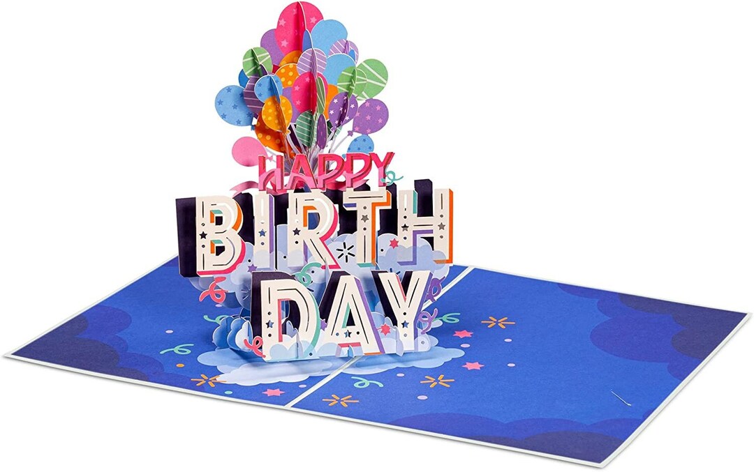 Paper Love 3D Birthday Pop up Card, Happy Birthday Balloons, for Adults ...