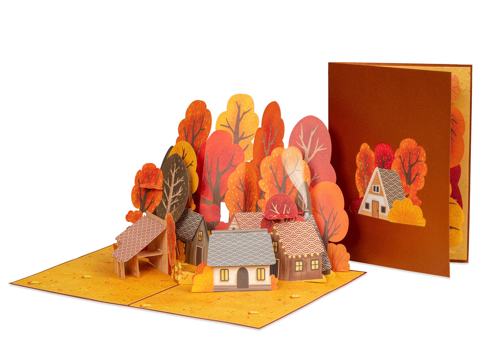 Paper Love Fall Foliage Pop-up Card, Handmade 3D Greeting Card 5" X 7 ...