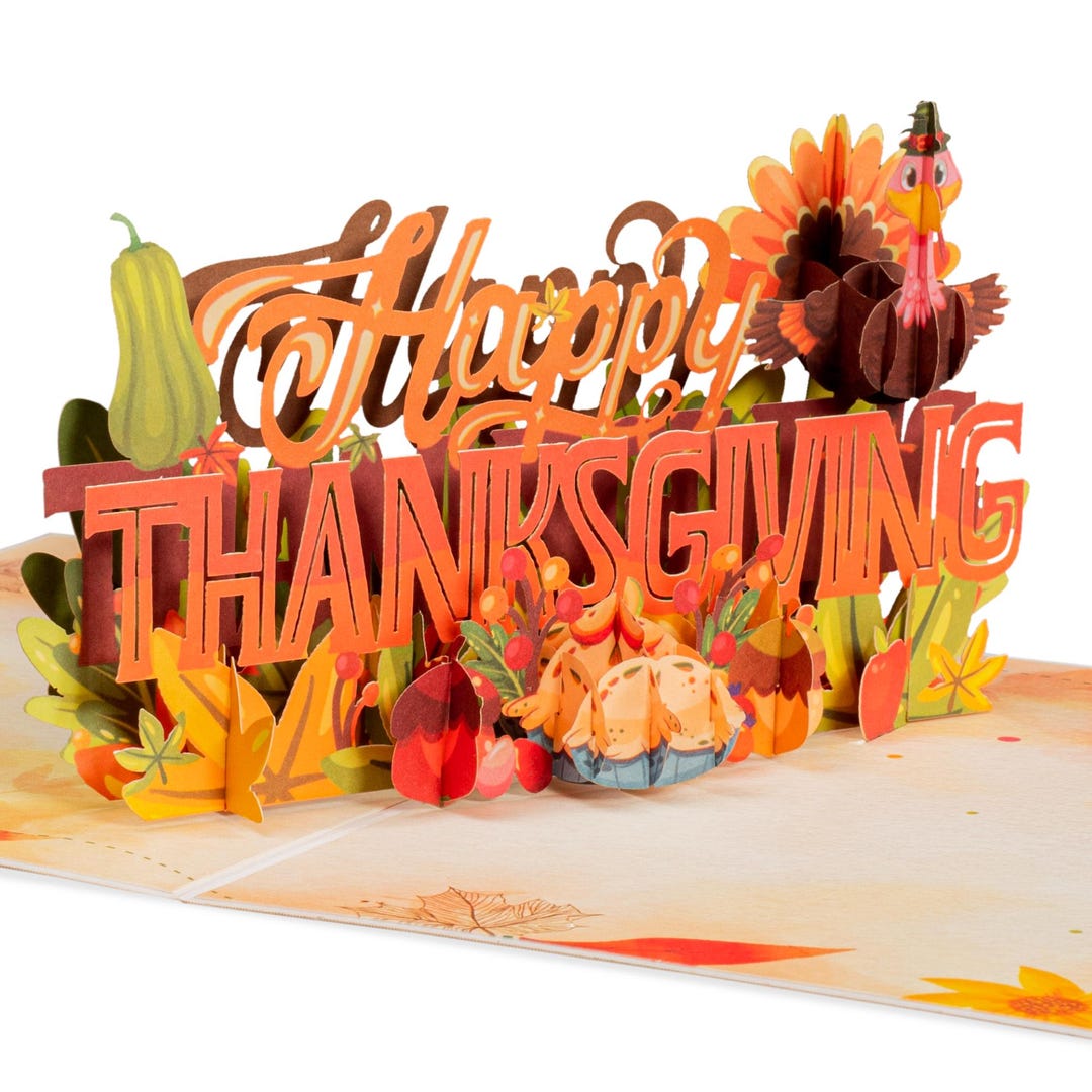 Frndly by Paper Love Happy Thanksgiving Pop up Card, Handmade 3D ...