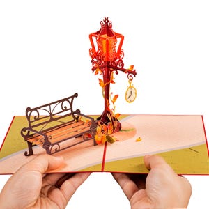 Paper Love Fall Pop up Card, 3D Lamppost, for Autumn, Thanksgiving, All ...