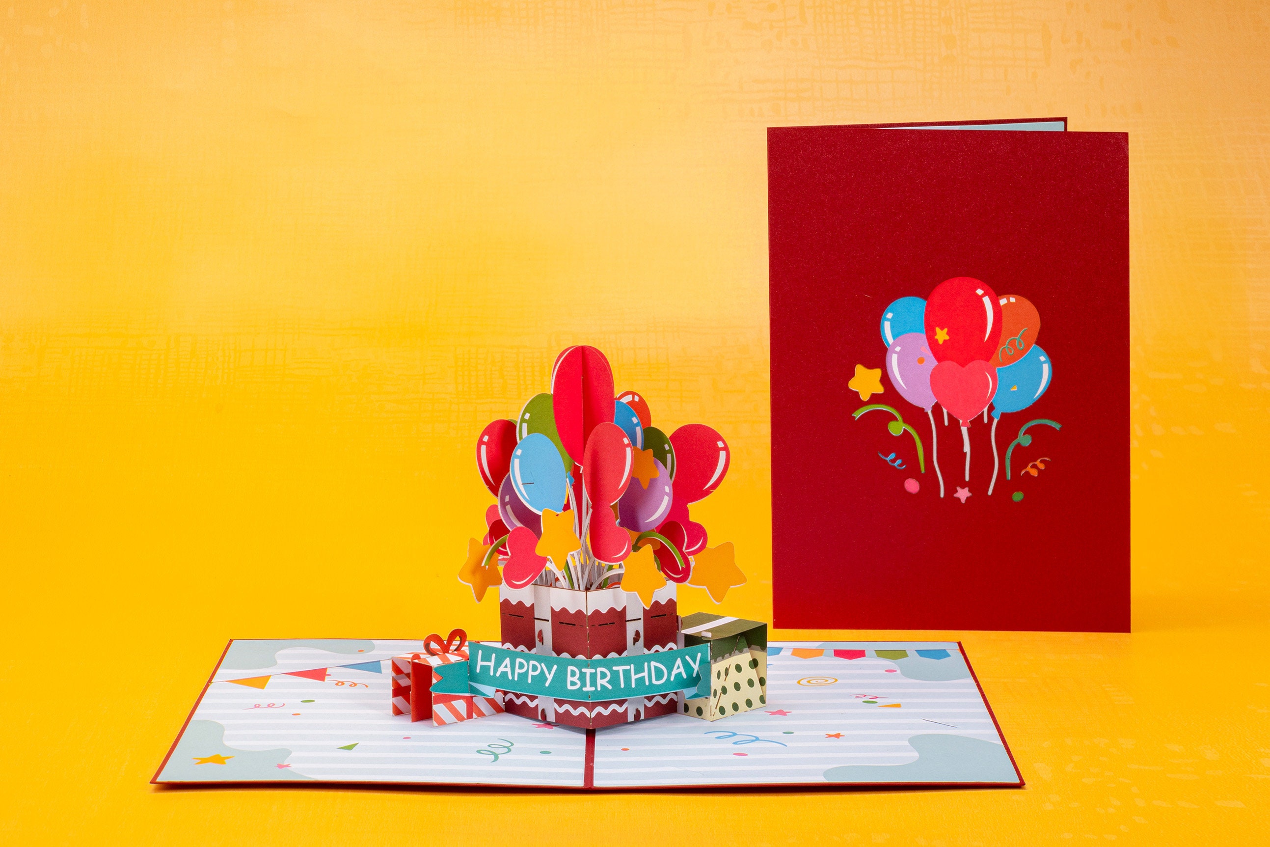 Paper Love Happy Birthday Balloons Pop up Card Handmade 3D - Etsy